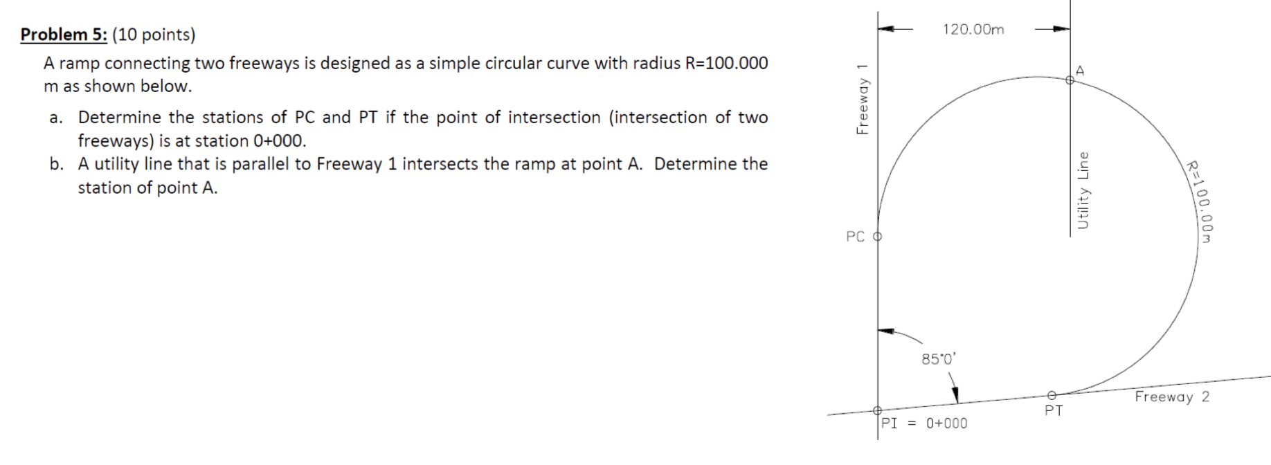 Solved 120.00m A Problem 5: (10 points) A ramp connecting | Chegg.com