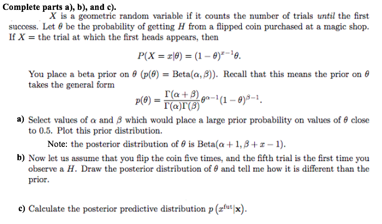 Solved Complete parts a), b), and c). X is a geometric | Chegg.com