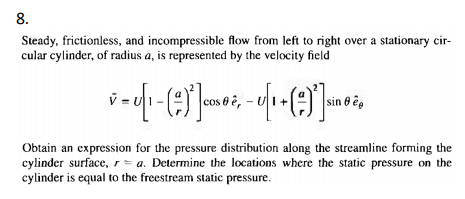 Solved Steady, frictionless, and incompressible flow from | Chegg.com