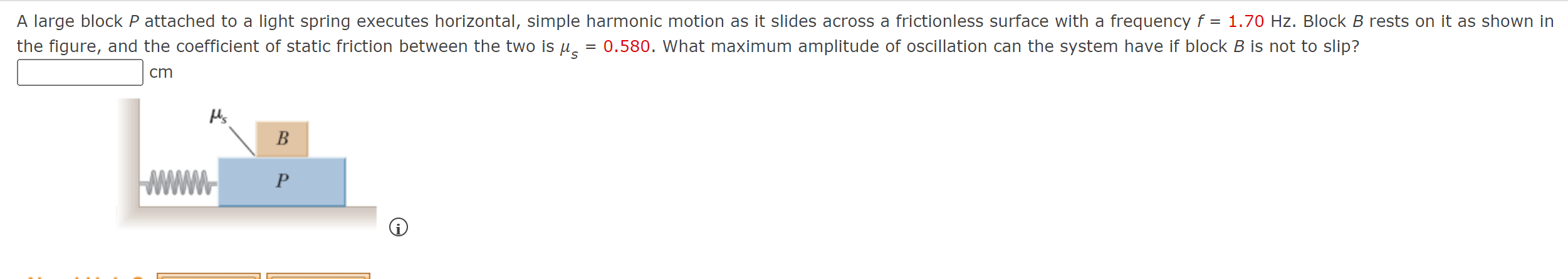 Solved A large block P attached to a light spring executes | Chegg.com