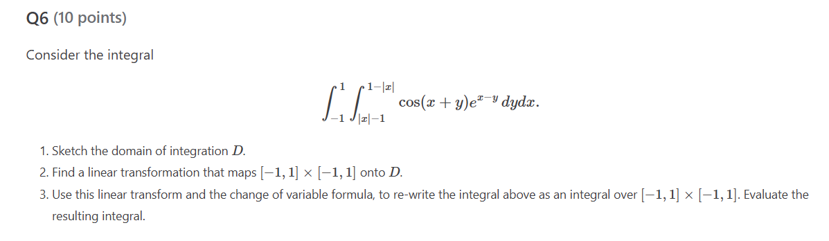 Solved Q6 (10 ﻿points)Consider the | Chegg.com