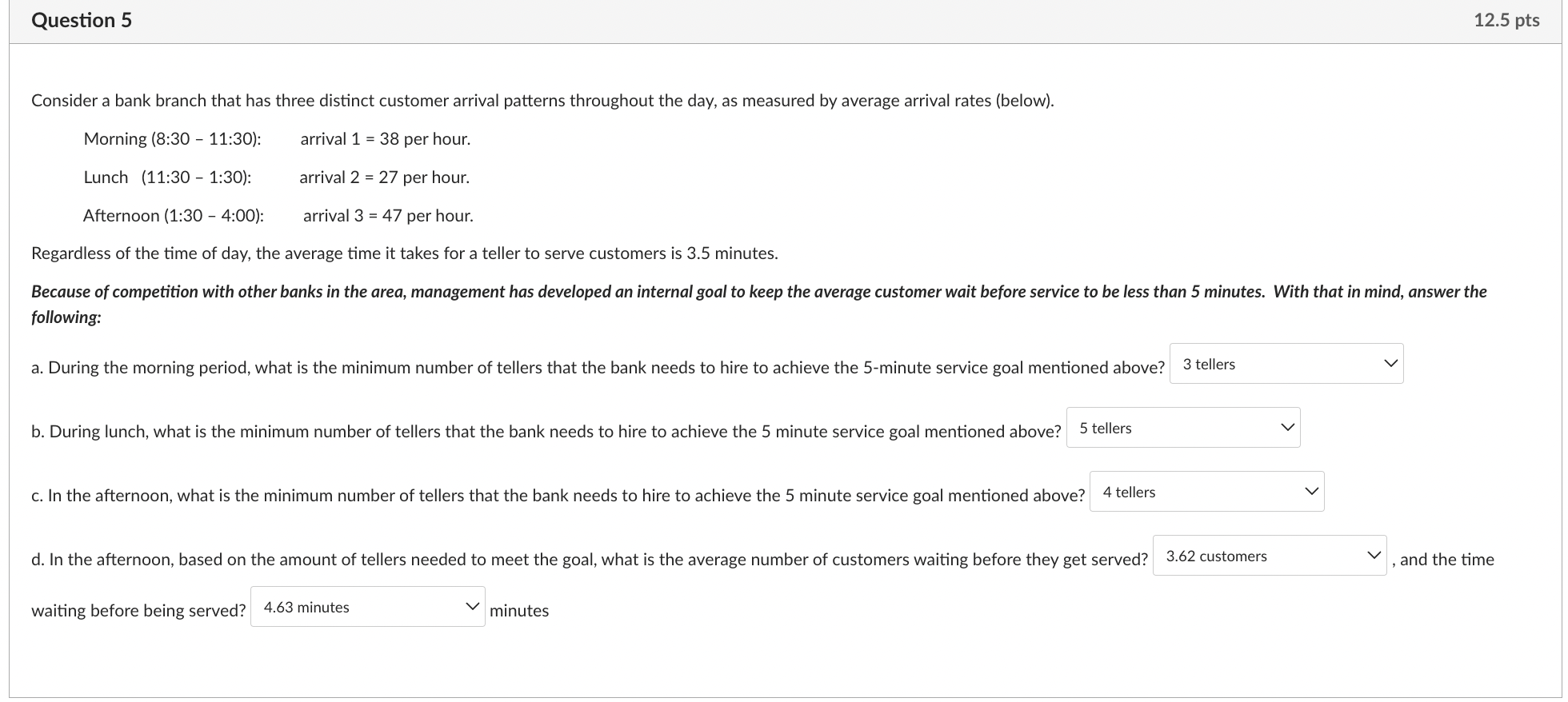 Consider a bank branch that has three distinct | Chegg.com