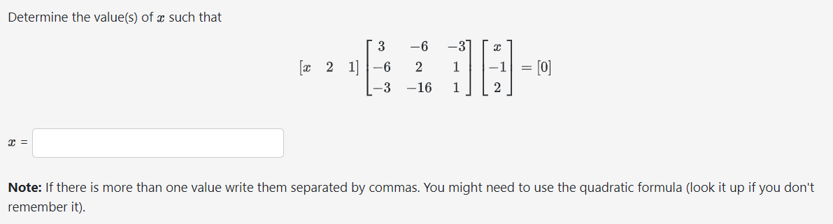 Solved Determine the value(s) ﻿of x ﻿such | Chegg.com