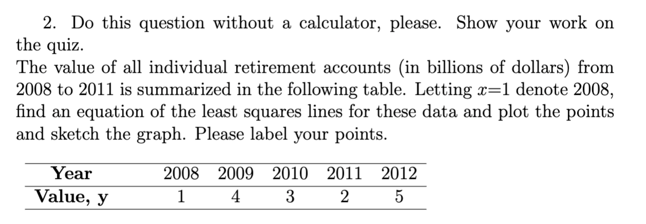 Solved 2. Do this question without a calculator, please. | Chegg.com