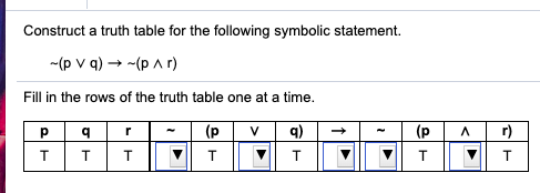 Solved Construct a truth table for the following symbolic | Chegg.com