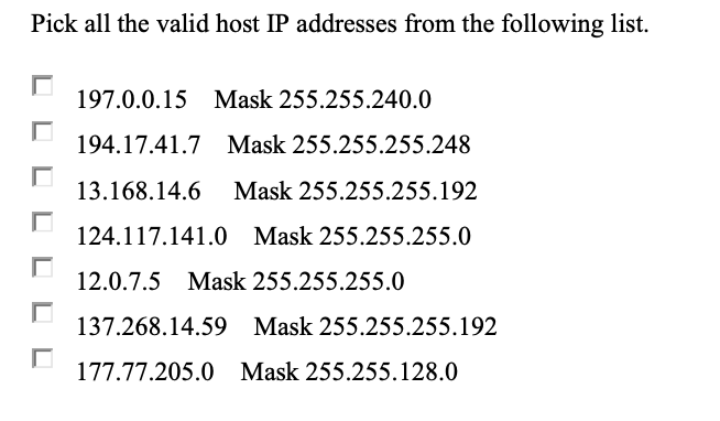 Solved Consider this IP address 173.53.184.24. Which of the | Chegg.com