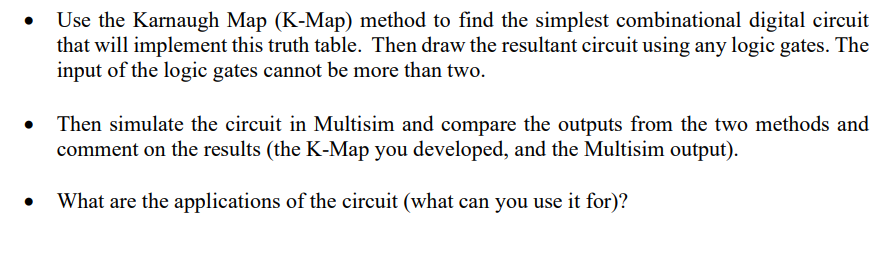 Solved Use the Karnaugh Map (K-Map) method to find the | Chegg.com