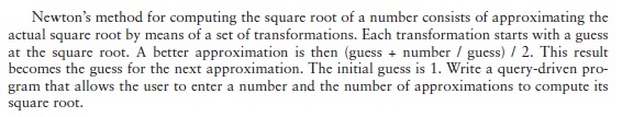 Solved Newton's method for computing the square root of a | Chegg.com