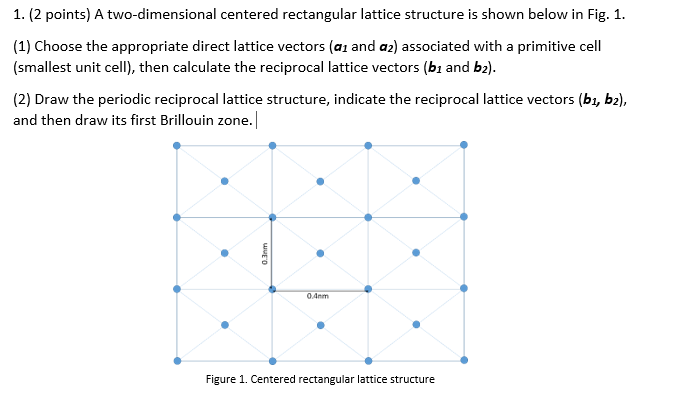 1. (2 points) A two-dimensional centered rectangular | Chegg.com