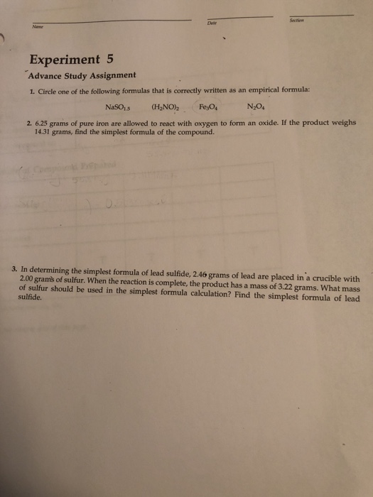 Solved Experiment 5 Advance Study Assignment 1. Circle one | Chegg.com