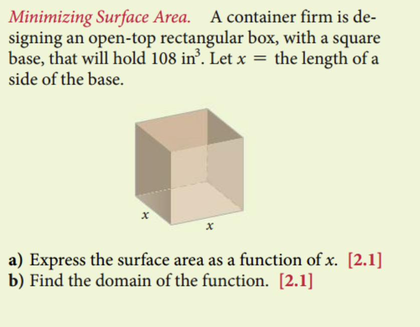 Solved Minimizing Surface Area. A container firm is | Chegg.com