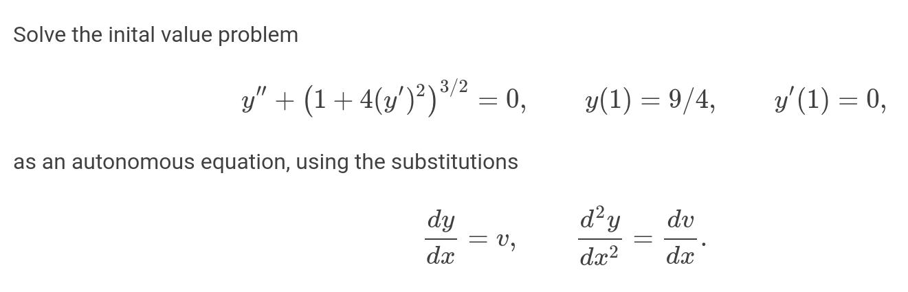 Solved Solve The Inital Value Problem
