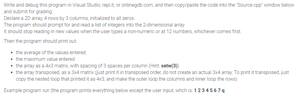 Solved Write and debug this program in Visual Studio, | Chegg.com