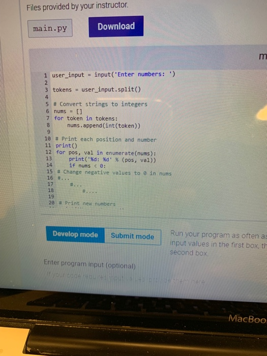 Solved Files provided by your instructor main.py Download 1 | Chegg.com