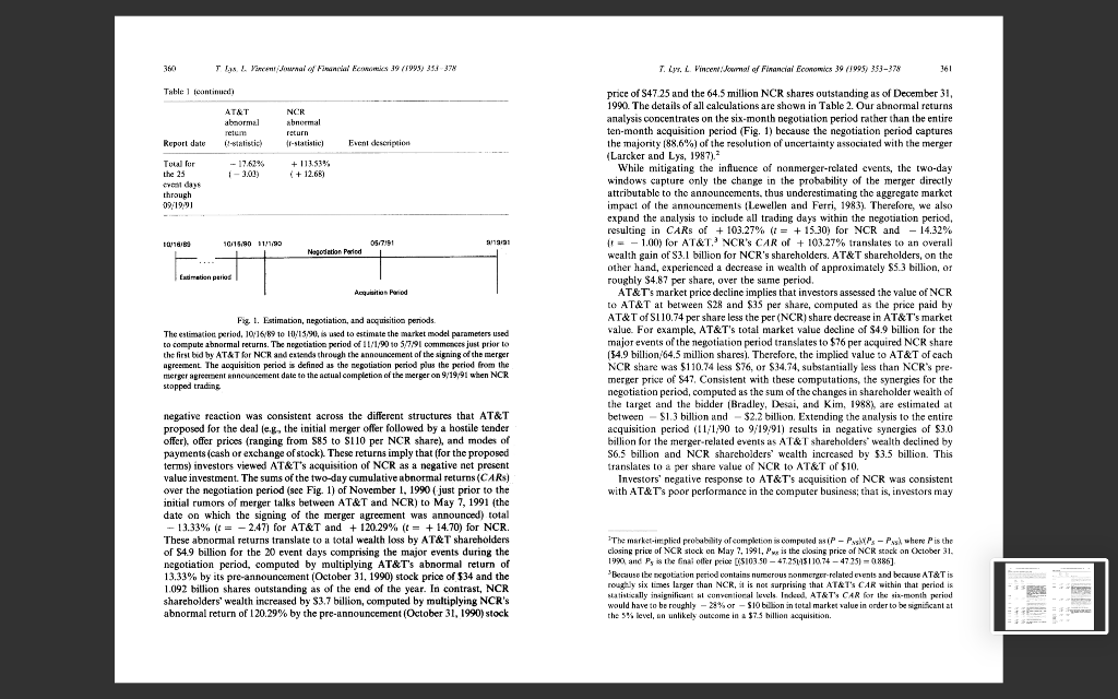 Homework 3 Use the data in the AT&T-NCR | Chegg.com
