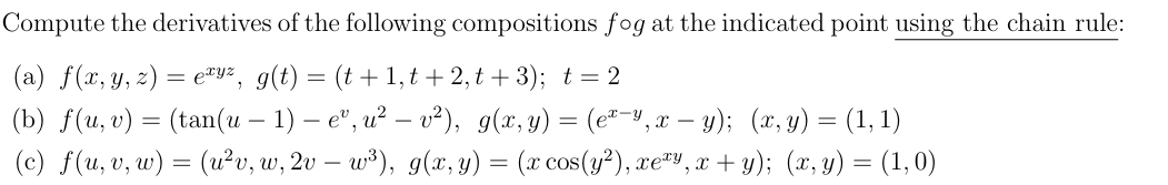 Solved Compute the derivatives of the following compositions | Chegg.com