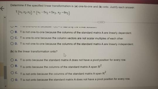 Solved Determine if the specified linear transformation is | Chegg.com