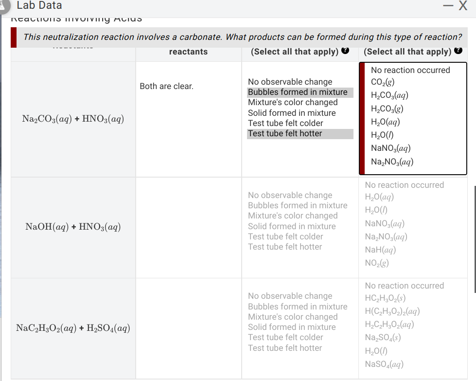 Solved Lab Data This neutralization reaction involves a | Chegg.com
