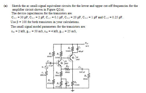 Solved (a) Sketch the ac small-signal equivalent circuits | Chegg.com