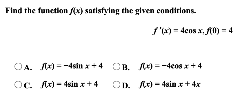 Solved Find the function f(x) satisfying the given | Chegg.com