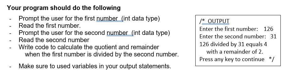 Solved Your program should do the following Prompt the user | Chegg.com