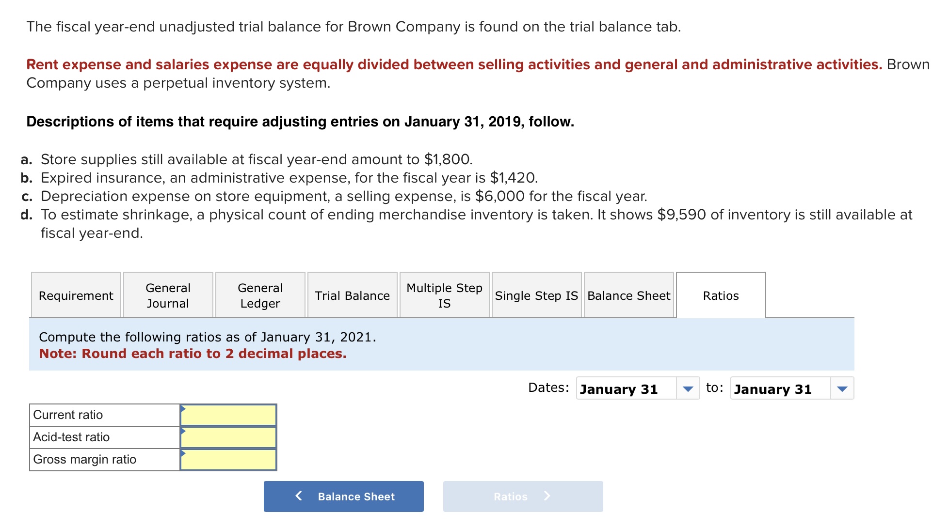 Prepare a classified balance sheet as of January 31, | Chegg.com