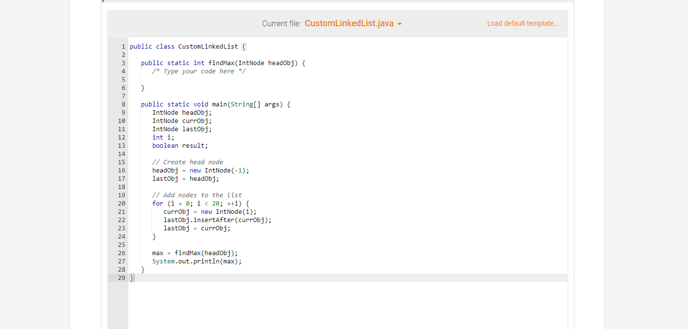 Solved Given The Intnode Class Define The Findmax0 Method 5340