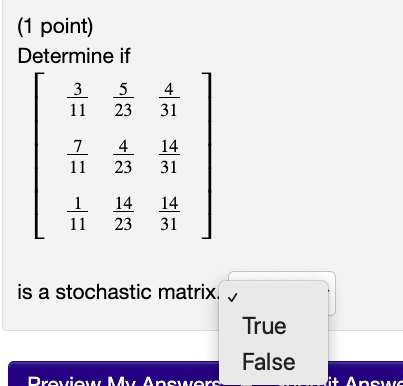 Solved (1 point) Determine if | Chegg.com