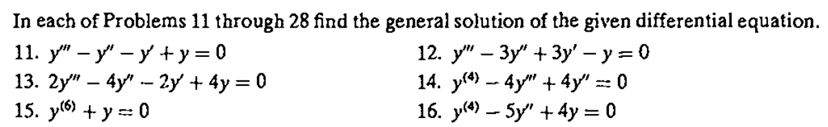Solved In each of Problems 11 through 28 find the general | Chegg.com