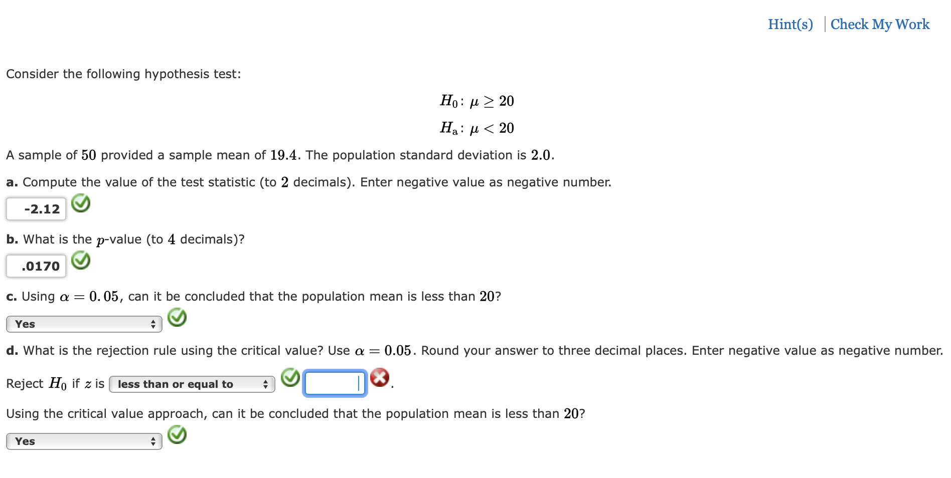 Solved Hints Check My Work Consider The Following