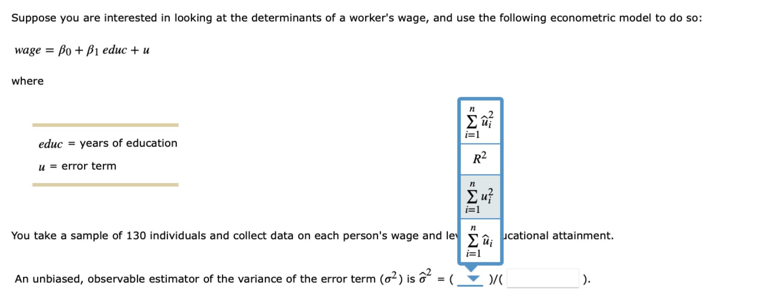 Solved Suppose you are interested in looking at the | Chegg.com