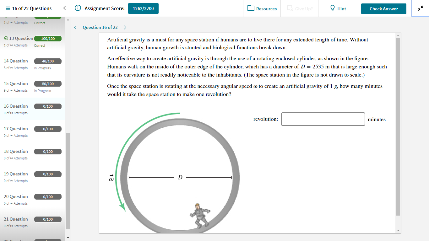 Solved Give Up? E 16 of 22 Questions Assignment Score: Hint | Chegg.com
