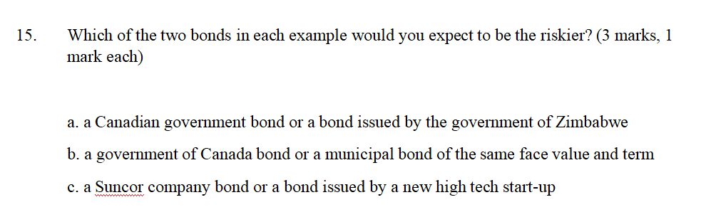 Solved 15. Which of the two bonds in each example would you | Chegg.com