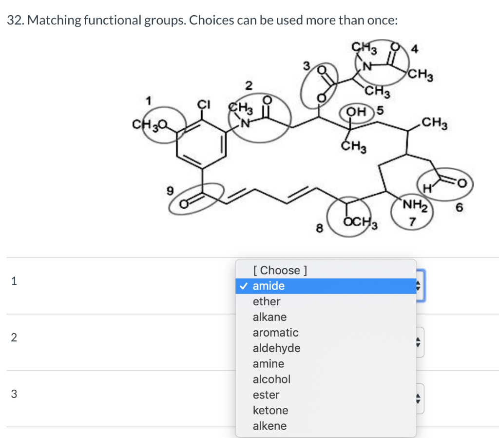 Solved 32. Matching functional groups. Choices can be used | Chegg.com