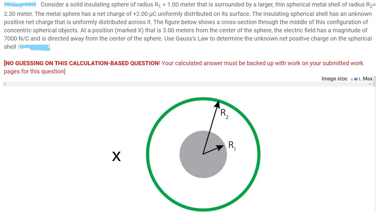 Solved Consider a solid insulating sphere of radius R1 = | Chegg.com