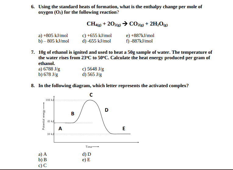 Solved 6. Using the standard heats of formation, what is the | Chegg.com