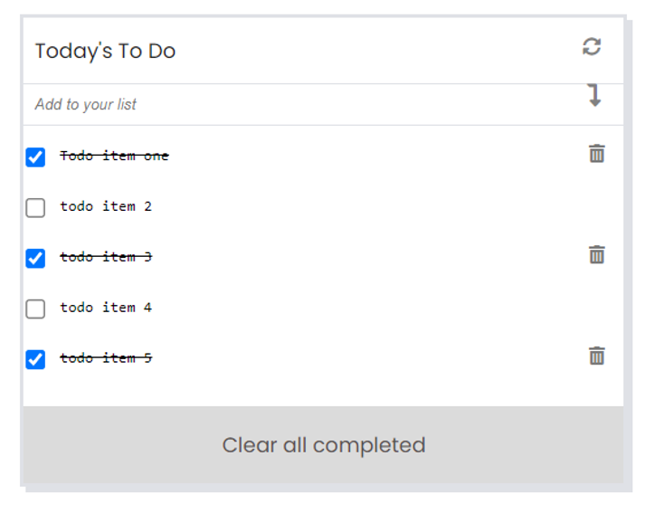 Solved Today's To Do ฉ Add to your list 1 Fodo item one 而 | Chegg.com