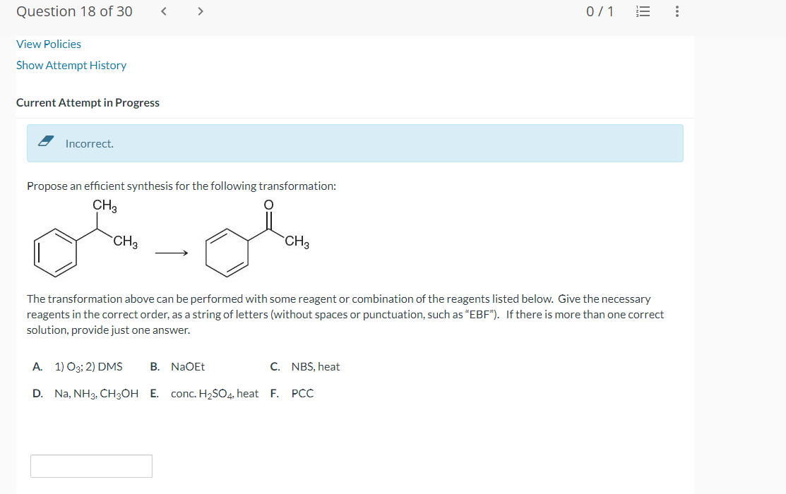 Solved E Incorrect. Propose an efficient synthesis for the | Chegg.com