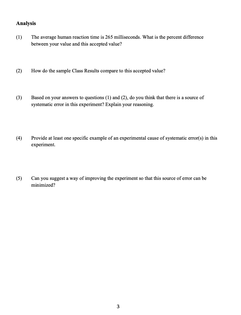 (7) ﻿Class ResultsNote: below are listed values from | Chegg.com