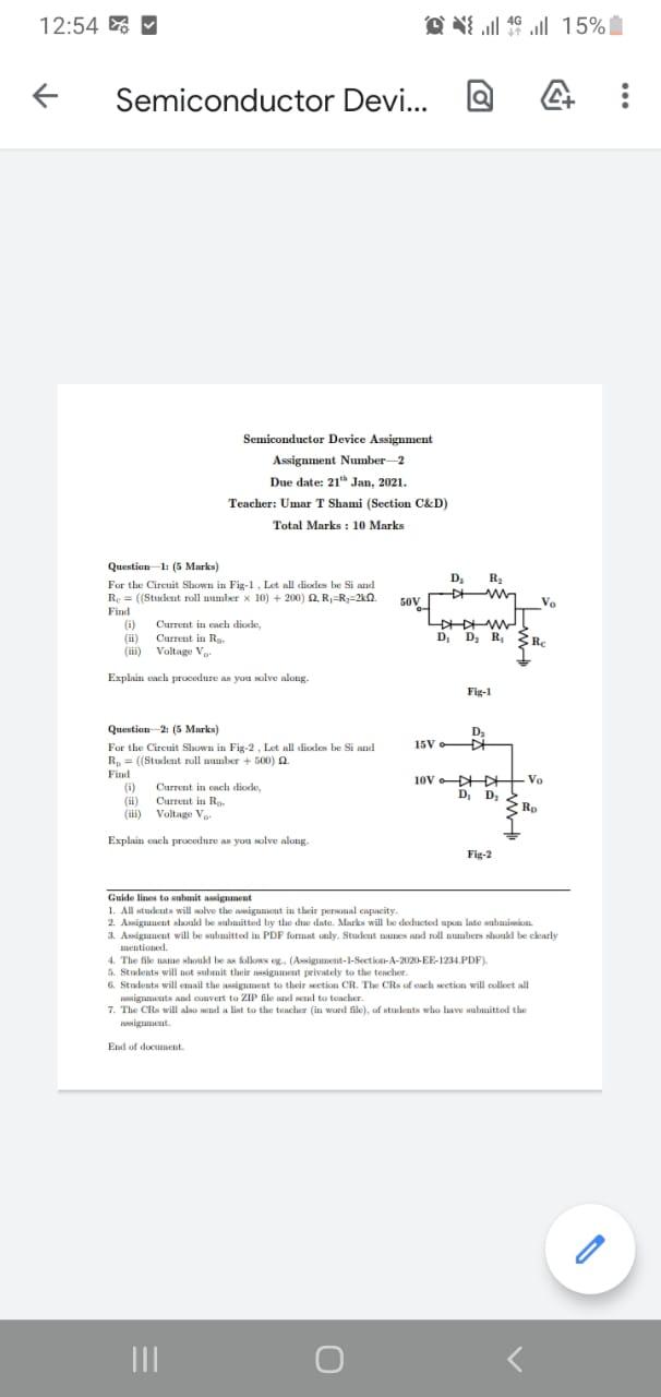 12:54 @ 46 l 15% + Semiconductor Devi... : | Chegg.com