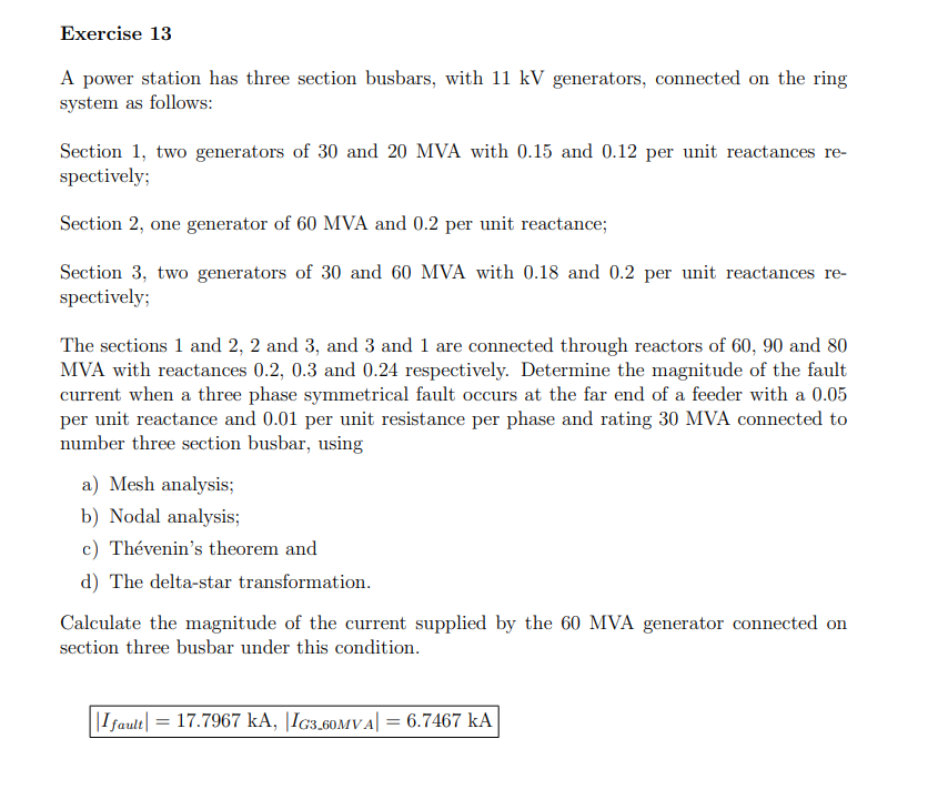 Solved A power station has three section busbars, with 11 | Chegg.com