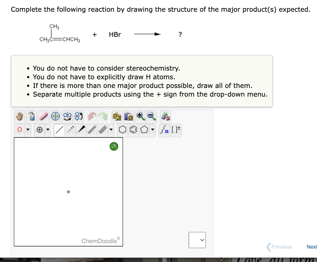 Solved Complete the following reaction by drawing the | Chegg.com