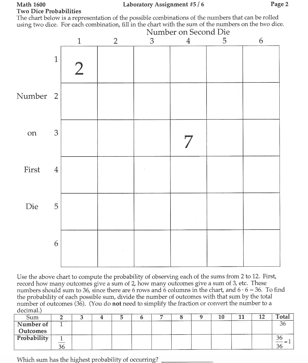 Solved Math 1600 Laboratory Assignment \#5/ 6 Page 2 Two | Chegg.com