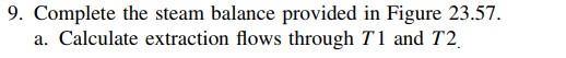 Solved 9. Complete the steam balance provided in Figure | Chegg.com