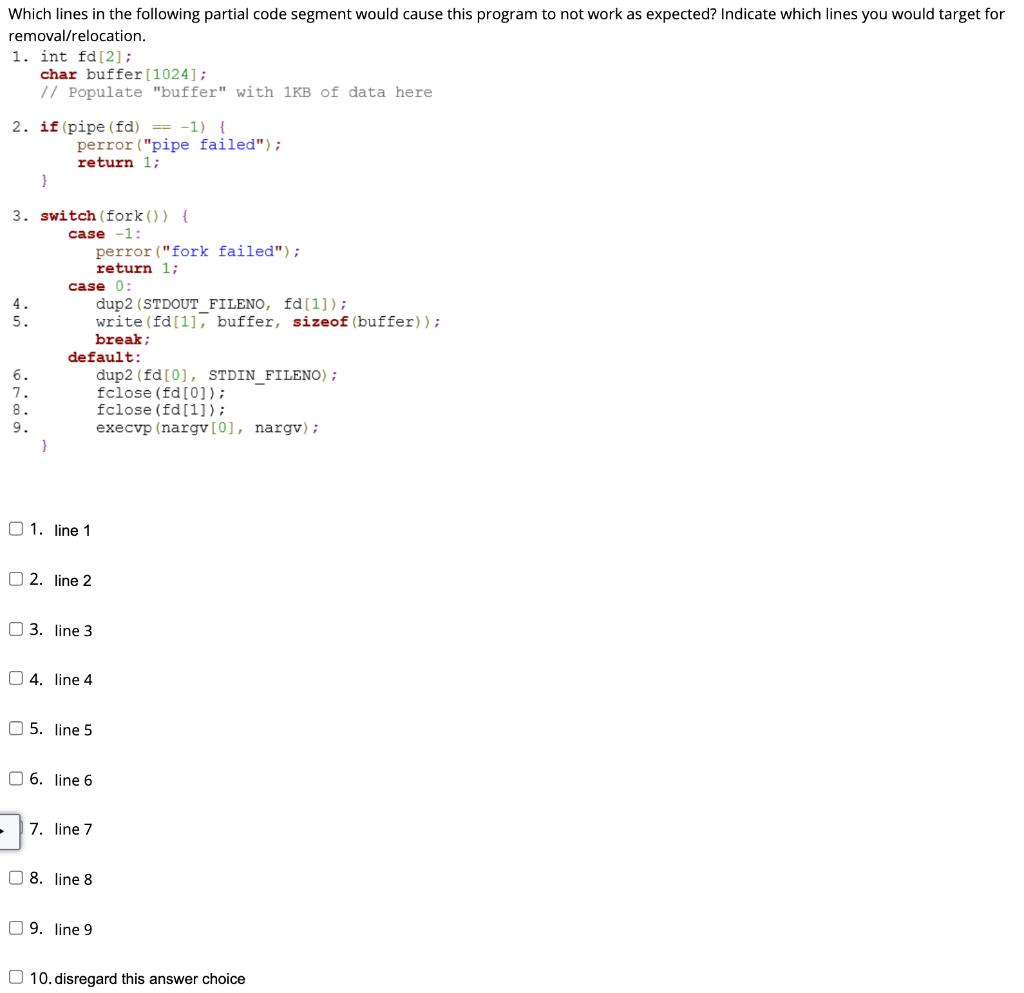 Solved Which lines in the following partial code segment | Chegg.com