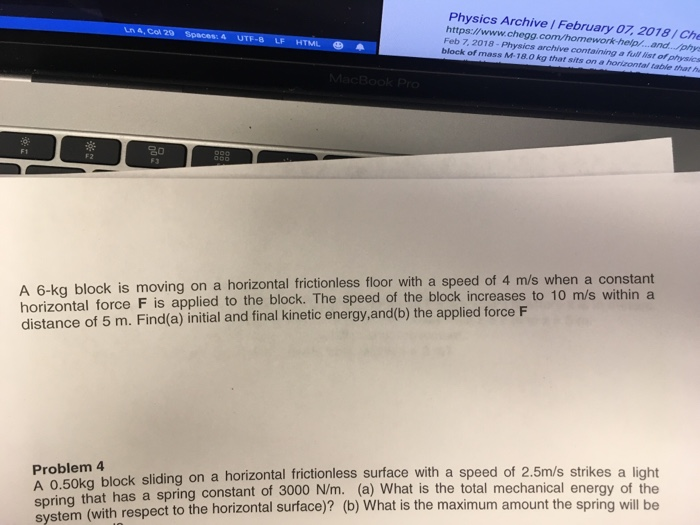 Solved Physics Archive I February 07 2018/ Che | Chegg.com