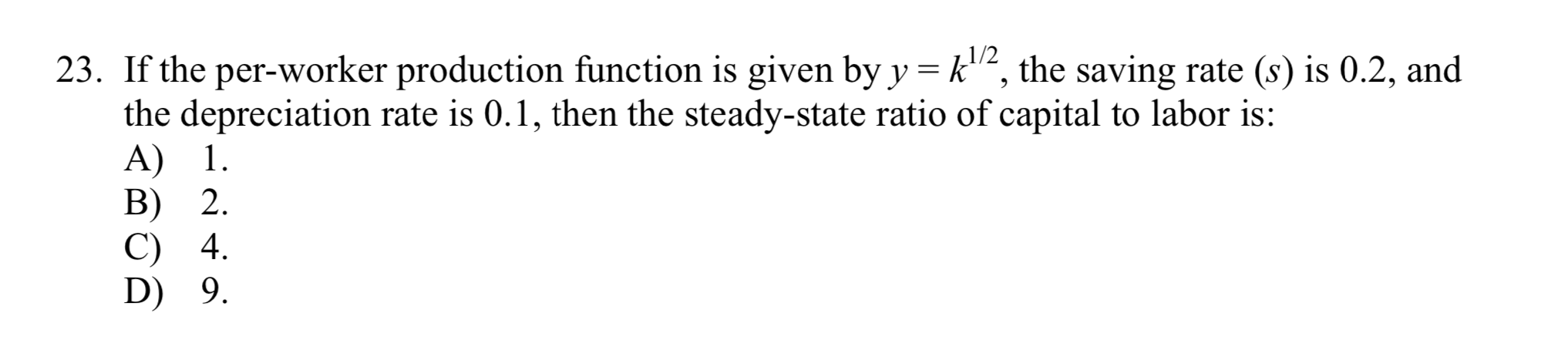 Solved 1/2 23. If the per-worker production function is | Chegg.com