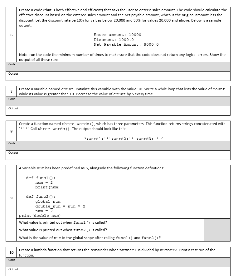 Solved Write codes in Jupyter notebook as required by the | Chegg.com