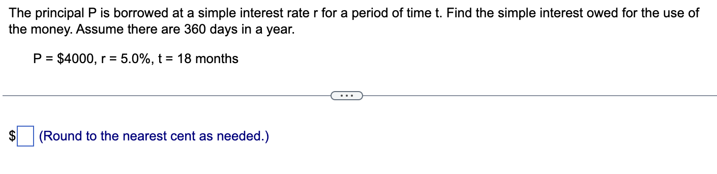 Solved The principal P is borrowed at a simple interest rate | Chegg.com