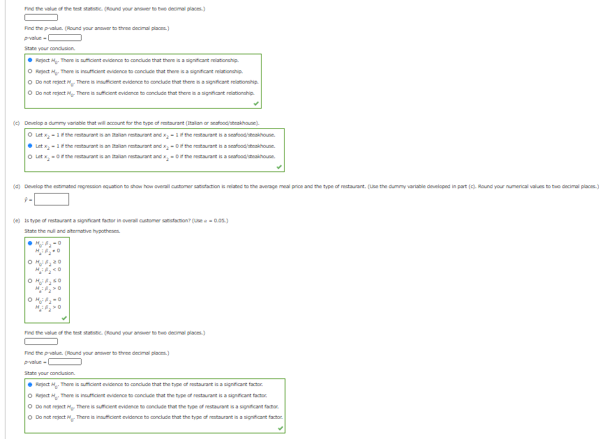 Solved DATAfile: Restaurant Ratings A statistical program is | Chegg.com
